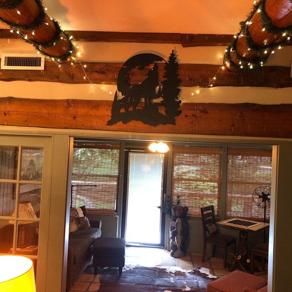 Round Metal Wall Art With Palm Trees and Sun on the Beach, Circular ...