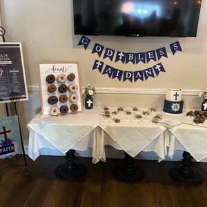 Blue God Bless Banner, Baptism Banner, Christening Banner, First ...