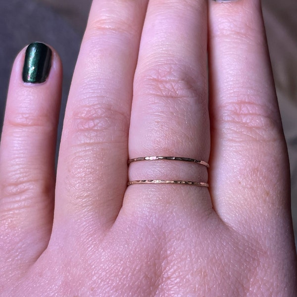 1 Super Skinny Stacking Ring, Knuckle Ring, Tiny Silver Ring, Stacking Rings, Knuckle Ring ...
