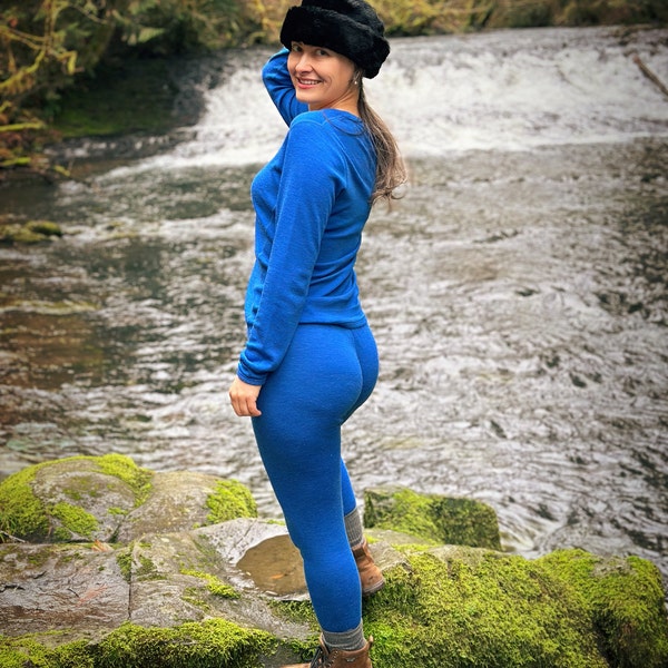Merino Wool Base Layer Women Set Thermal Underwear for Women Top and ...