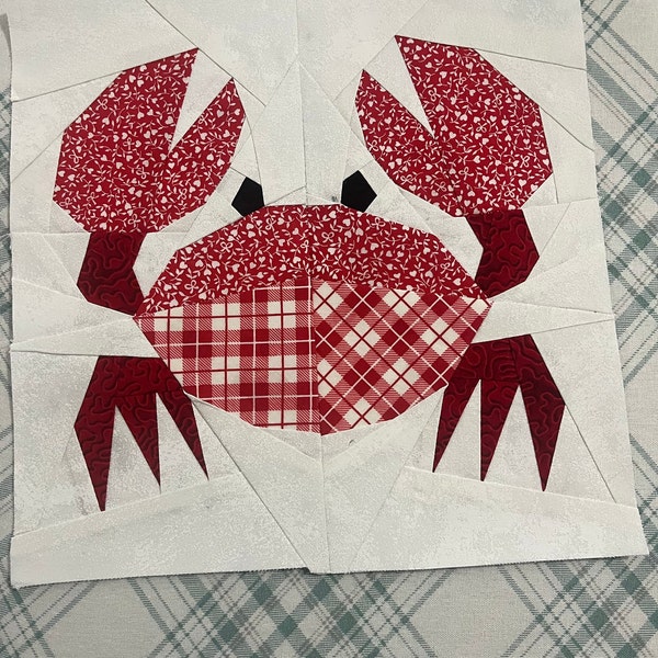Crab Quilt Block Pattern, PDF Pattern Instant Download, Nautical Quilt ...