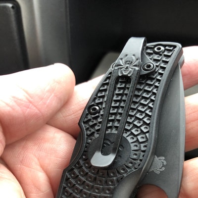 Black Titanium Pocket Clip for Spyderco Native 5 FRN Lightweight ...