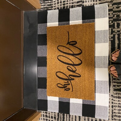 Oh Hello Doormat, Hello Welcome Mat, Housewarming Gift, Cute Doormat ...