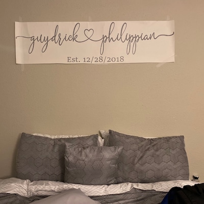 Couples Wall Decal, Name Heart Name Sign, Couples Name Sign, Couples ...