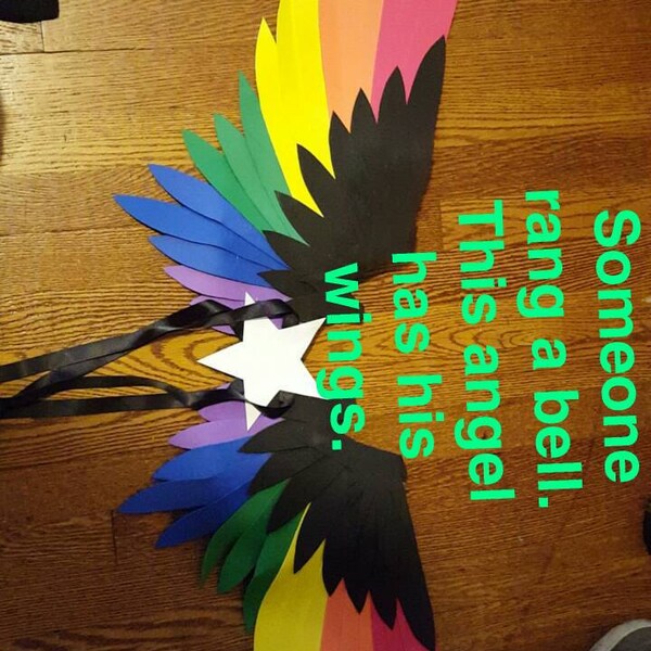 Realistic Large Black and Rainbow Bird Cosplay Wings - Etsy