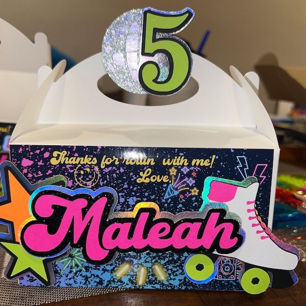 Roller Skating Cake Topper, Glow Birthday Party, Neon Cake Topper ...