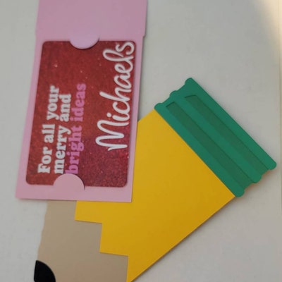 Pencil Gift Card Holder SVG File D014 Gift Card Holder Svg File for ...
