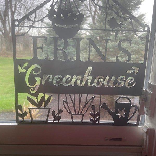 Custom Metal Greenhouse Sign ~ Hanging Personalized Garden Sign - Etsy