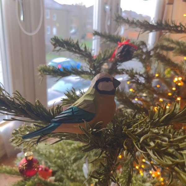 Wooden British Birds Clip on Christmas Tree Decoration - Robin Sparrow ...