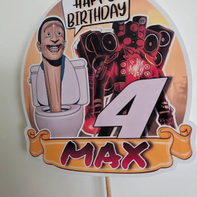 Skibidi Toilet Theme Unofficial Birthday Cake Toilet Youtube - Etsy