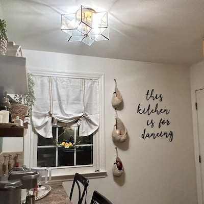 Pleated Lynn Block Print Cafe Curtain Tier Curtains Kitchen - Etsy