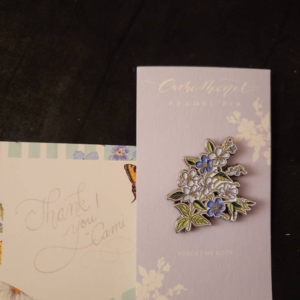 Forget Me Nots Enamel Pin | Floral Enamel Pin | Blue Flower Enamel Pin ...