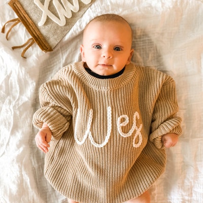 Personalized Hand Embroidered Baby and Toddler Sweaters - Etsy