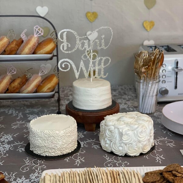 Custom Names Cake Topper, Personalized Cake Topper With Two Names ...