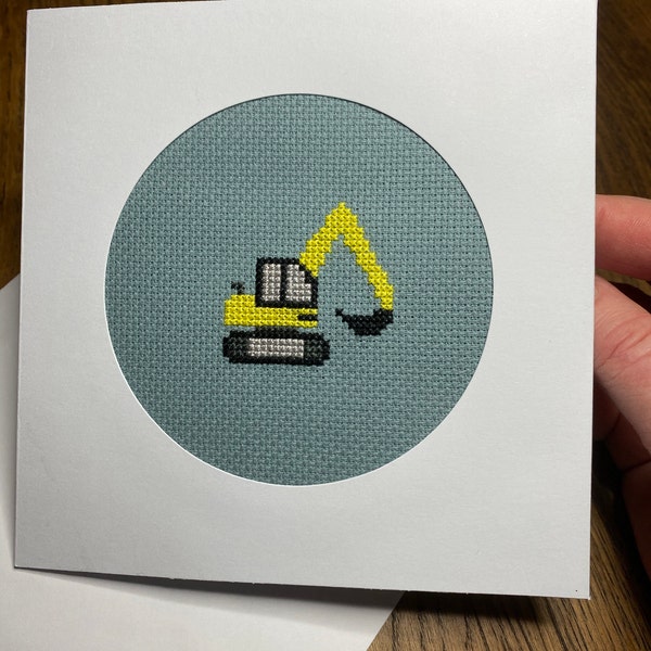 Backhoe - Modern Cross Stitch Pattern PDF (construction Equipment ...