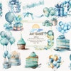 Watercolor Birthday Party Borders and Frames Clipart Bundle of 20 ...