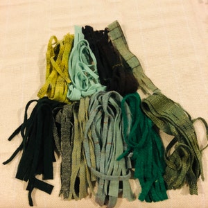 Rug Hooking Wool Strips or Swatch Medium Green 100% Wool 8 | Etsy