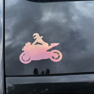 Lady Biker Riding Vinyl Decal - Etsy
