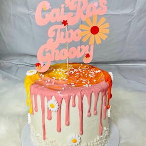 Two Groovy Cake Topper, Groovy Cake Topper, Second Birthday Cake Topper ...