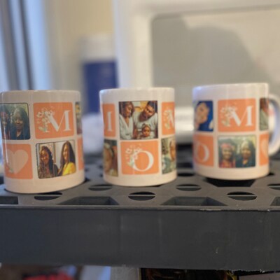 I Love You MOM Mug PNG Floral Mug, Heart Photo Template for Sublimation ...