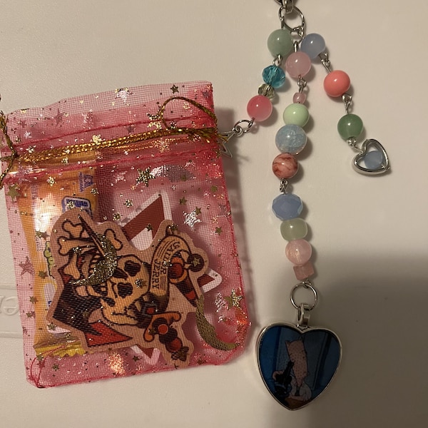 Simple Beaded Phone Charm W Chain