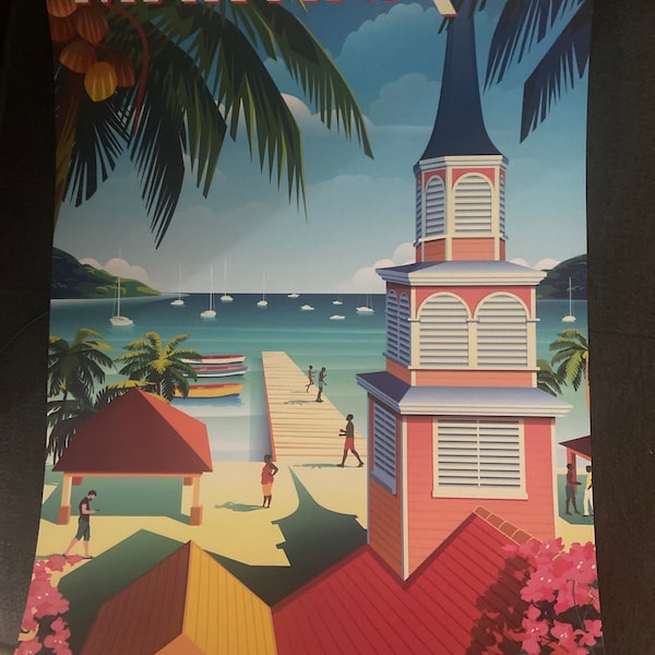 Caribbean Poster, Virgin Islands Poster, Tropical Print, Caribbean ...