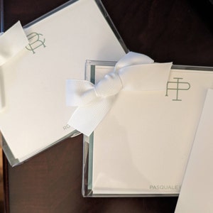 Personalized Note Cards Set, Monogram Stationery Monogrammed Note Card ...