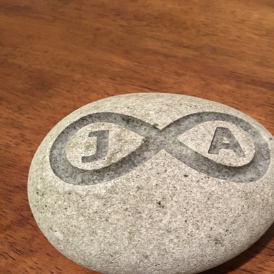 Infinity Stone Custom Engraved Initials Eternity Love Rock - Etsy