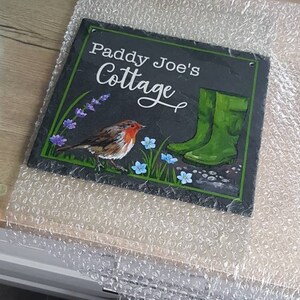 Rustic Door Number Sign, Robin Slate Door Sign, Door Number Plaque ...