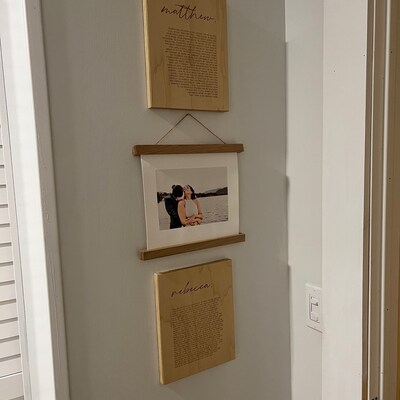 Wood Wedding Vows Set of TWO Custom Wall Hangings Modern Vows Art ...