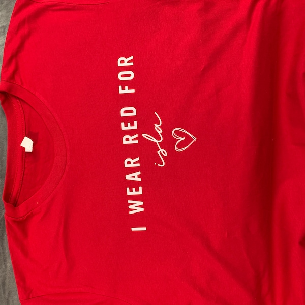 I Wear Red for Awareness Sweatshirt, Personalized in February We Wear ...