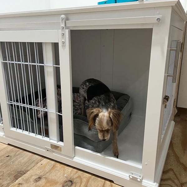 Lords & Labradors Wooden Dog Crate With Sliding Door | Indoor Dog ...