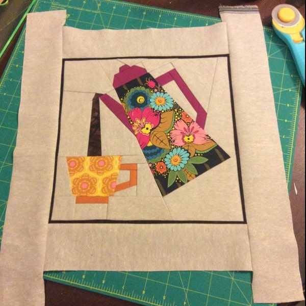 Coffee Time Quilt Block, Paper Pieced Quilt Pattern, PDF Pattern ...