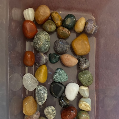 2 Pounds RARE Indian Tumbled Polished Natural Stones Assorted - Etsy
