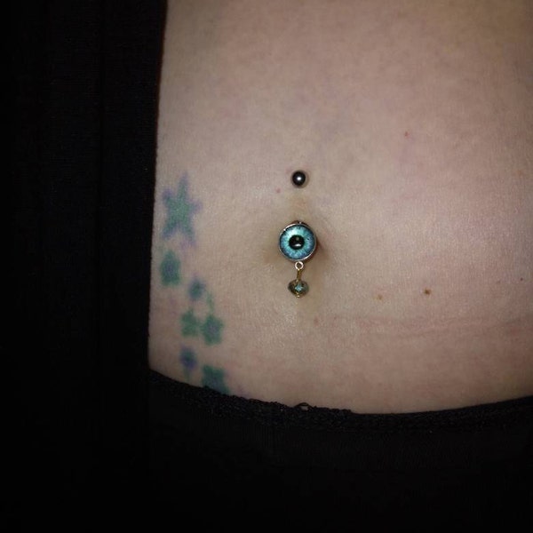 Bezel With Loop Surgical Steel Belly Button Rings 14 Gauge Bezel ...