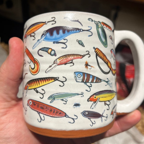 Classic Fishing Lures Mug Handmade With Original Artwork - Etsy