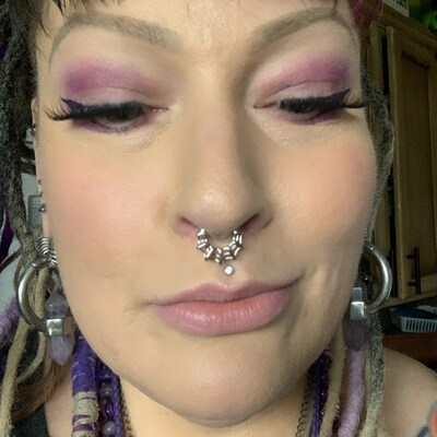 16G Spider Web Septum Ring Black Silver Clicker/cartilage/helix Earring ...