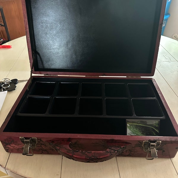 Commander Deck Box, Multiple Color Options, Stained, Lichtenberg Burns ...