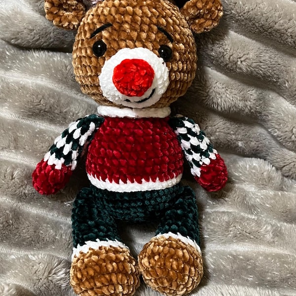 DIY Crochet Christmas Reindeer PATTERN PDF - Easy Amigurumi Christmas ...
