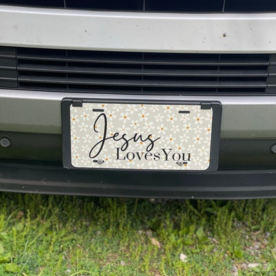 Wildflower License Plate, Minimal Floral License Plate, Boho License ...