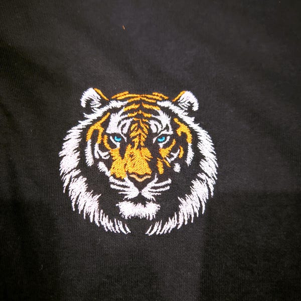 Realistic Tiger Head Embroidery Design - Lifelike Animal Face Pattern ...
