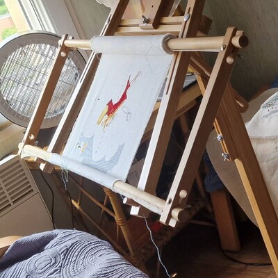 Stitchmaster Adjustable Height & Angle Floor Stand for Embroidery Cross ...