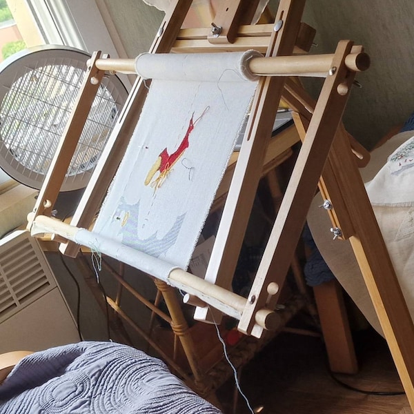 Stitchmaster Adjustable Height & Angle Floor Stand for Embroidery Cross ...