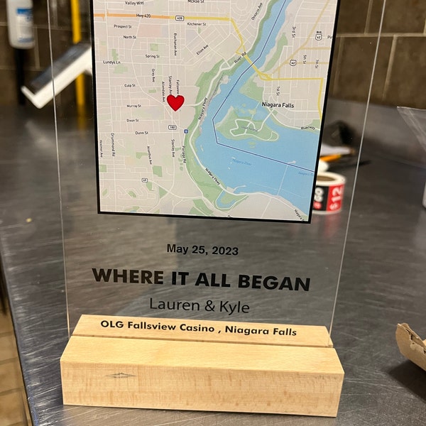 Where We Met Map, Custom First Date Map, Where It All Began Acrylic ...