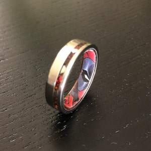 Macassar Ebony With Green Opal & Glow Powder Inlay Wooden Ring - Etsy