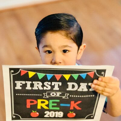 INSTANT DOWNLOAD First Day of PRE-K Sign Print Yourself, First Day of ...
