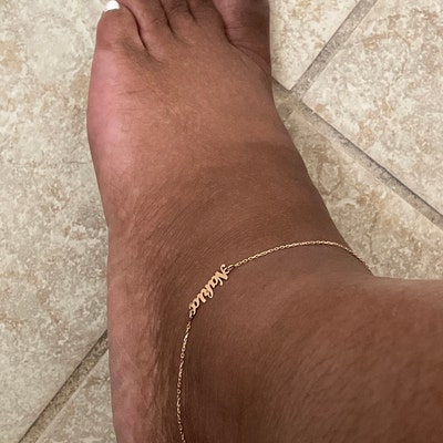 14k 18k Gold Name Anklet / Handmade Gold Custom Name Anklet ...
