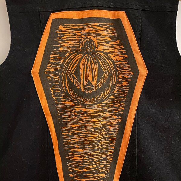 Pumpkin Coffin Back Patch - Etsy