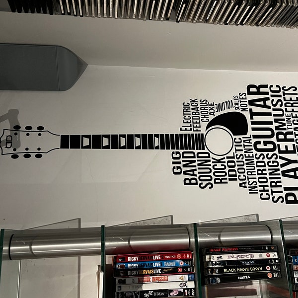 Quality Musical Guitar Shaped Text Vinyl Matte Wall Art Decal. - Etsy