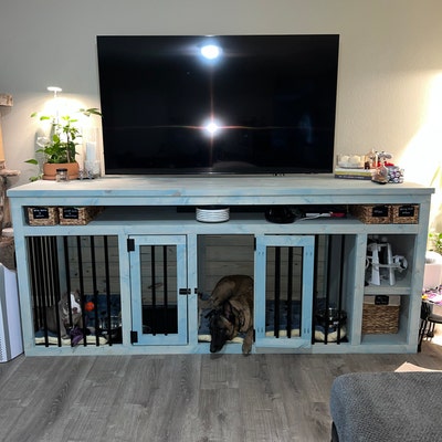 Dog Crate Desk FREE SHIPPING Farmhouse Dog Kennel Dog Furniture Rustic ...